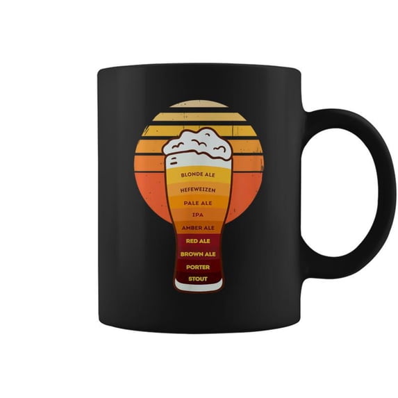 Beer Diversity In A Beer Glass With Foam Retro Beer Types Coffee Mugs ...