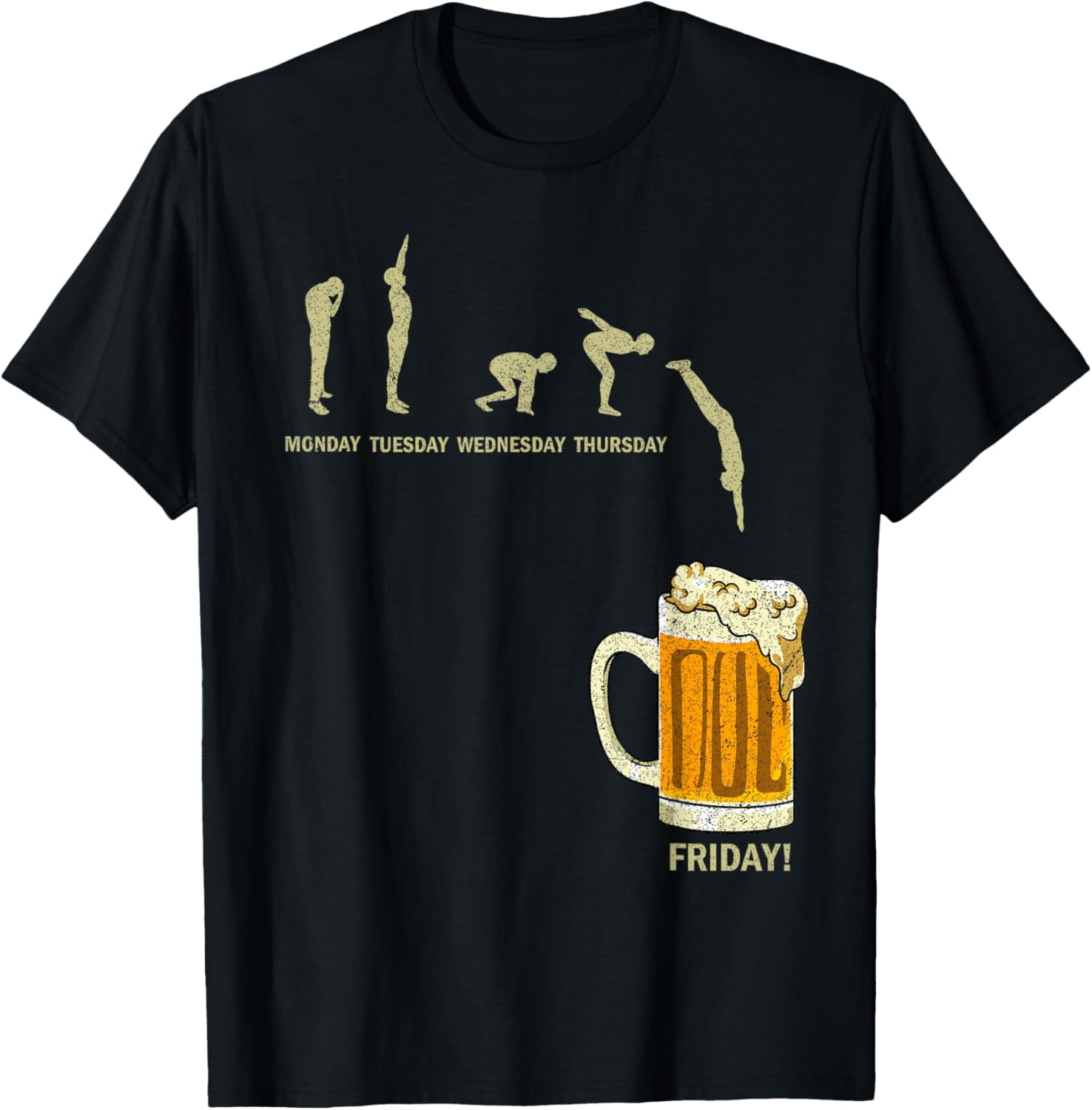 Beer Drinker Friday Drinking Worker Weekend Funny Weekdays T-Shirt ...