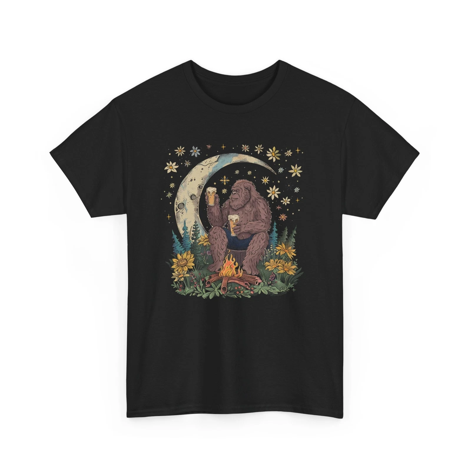 Beer Drinking T-Shirt | Funny Beer Shirt | Bigfoot Drink Beer Camping T ...