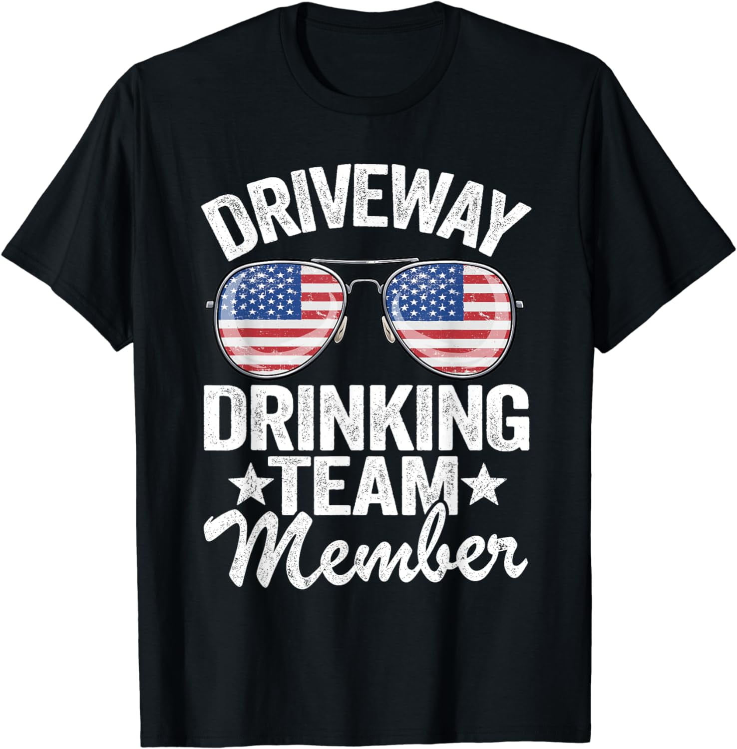 Beer Driveway Drinker US Flag Driveway Drinking Team Member T-Shirt ...