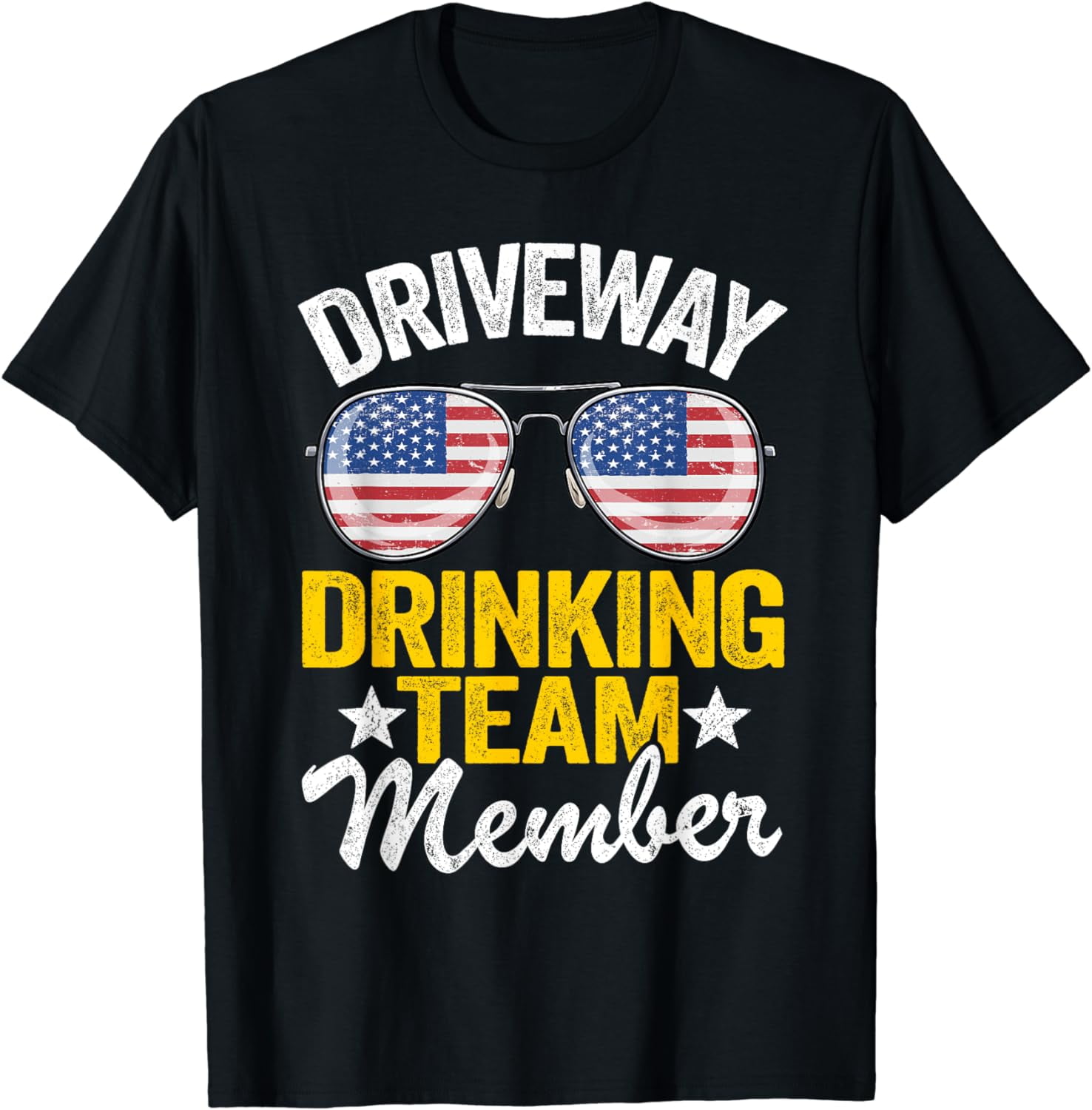 Beer Driveway Drinker US Flag Driveway Drinking Team Member T-Shirt ...