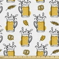 Beer Fabric by the Yard, Doodle Drink Pattern with Alcoholic Beverage ...