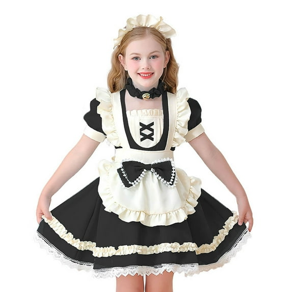 Beer Festival Maid Dress Children's Dress Princess Dress Girls' Plaid ...