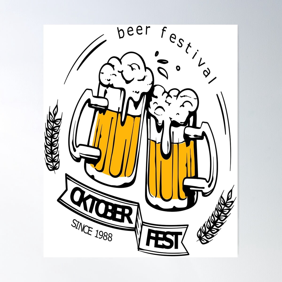 Beer Festival Poster Wall Art, Modern Wall Decor For Living Room ...