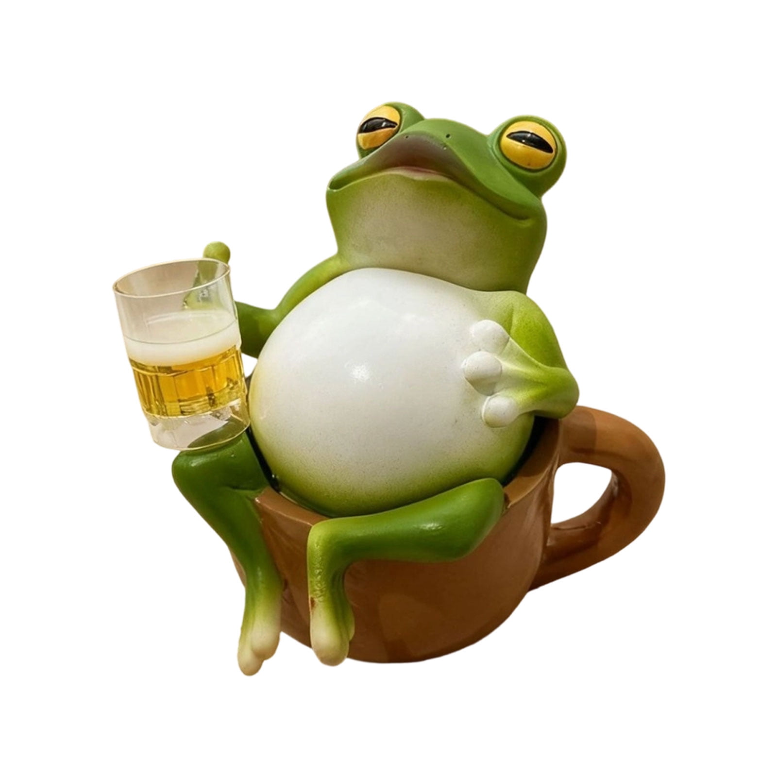 Beer Frog Figurine with Lights Decor, Christmas Decorations Glitter ...
