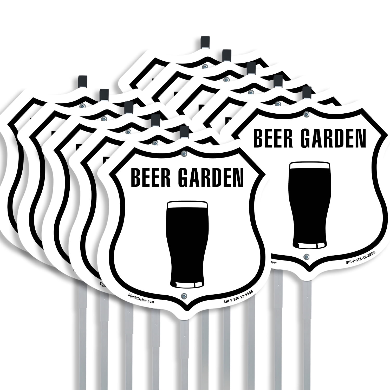 Beer Garden (10 Pack) 12 inch X 12 inch Shield Shaped Commercial Grade ...