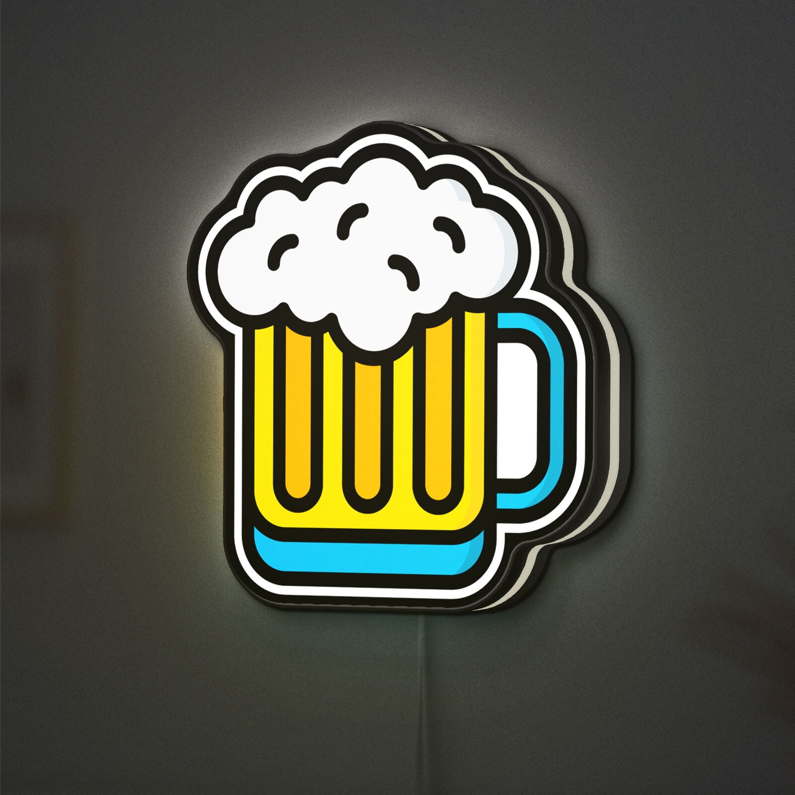 Beer Glass 3D Novelty Light Box for Pub and Drink Decor, Refreshing ...