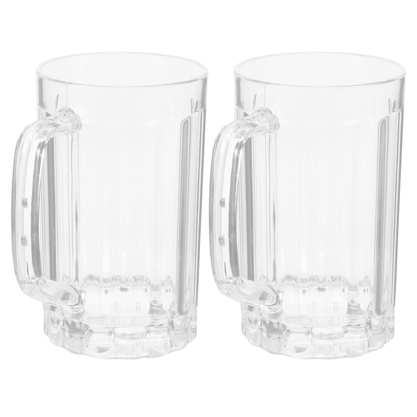 Beer Glasses with Handles Clear Plastic Beer Mugs Freezable 16.9 oz ...