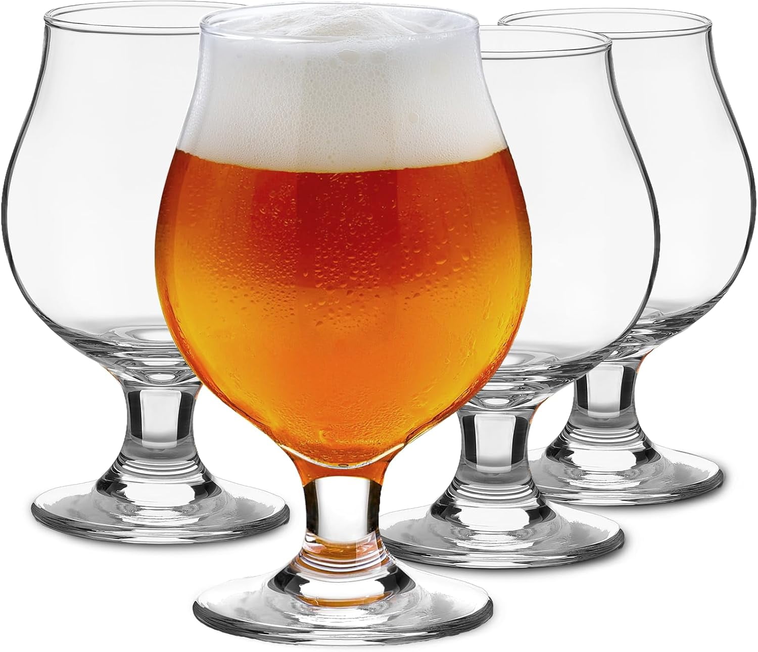 Beer Glasses Set of 4, 16 OZ Classic Craft Goblet Glasses, Premium ...
