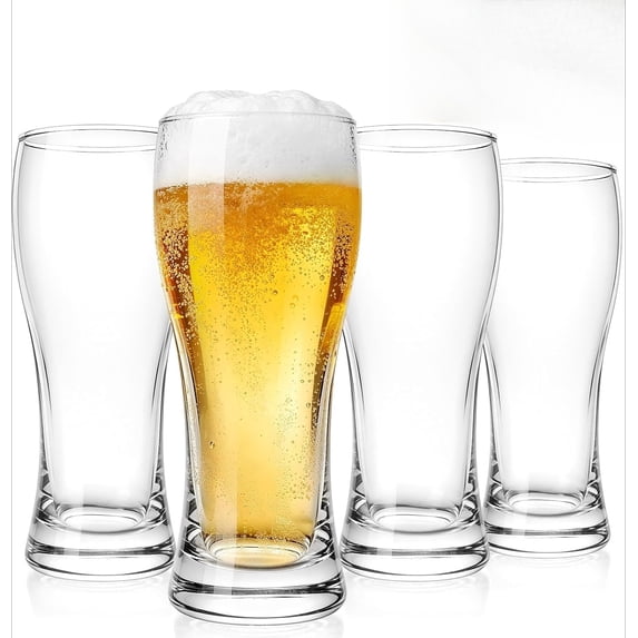 Beer Glasses Set of 4, 16 oz Pilsner Beer Pint Glasses, Classics Craft ...