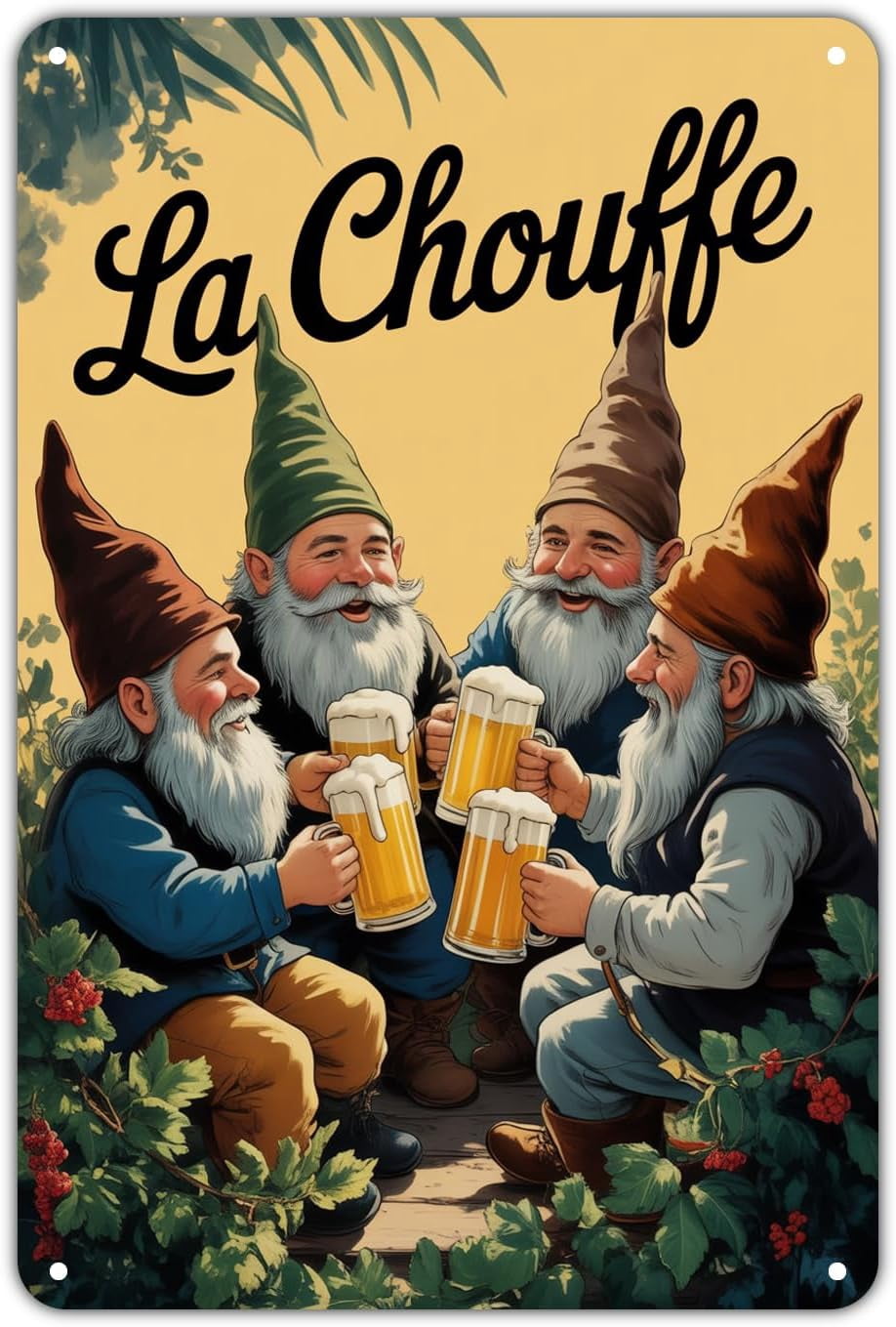 Beer Gnomes tin sign Vintage Belgian Beer Metal Sign Print Aesthetic ...