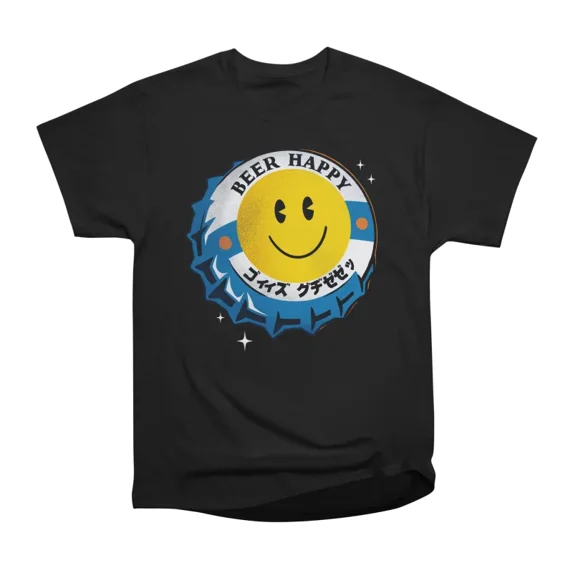 Beer Happy T-Shirt Tee Gift For Him Merch For Her Apparel For Friend ...