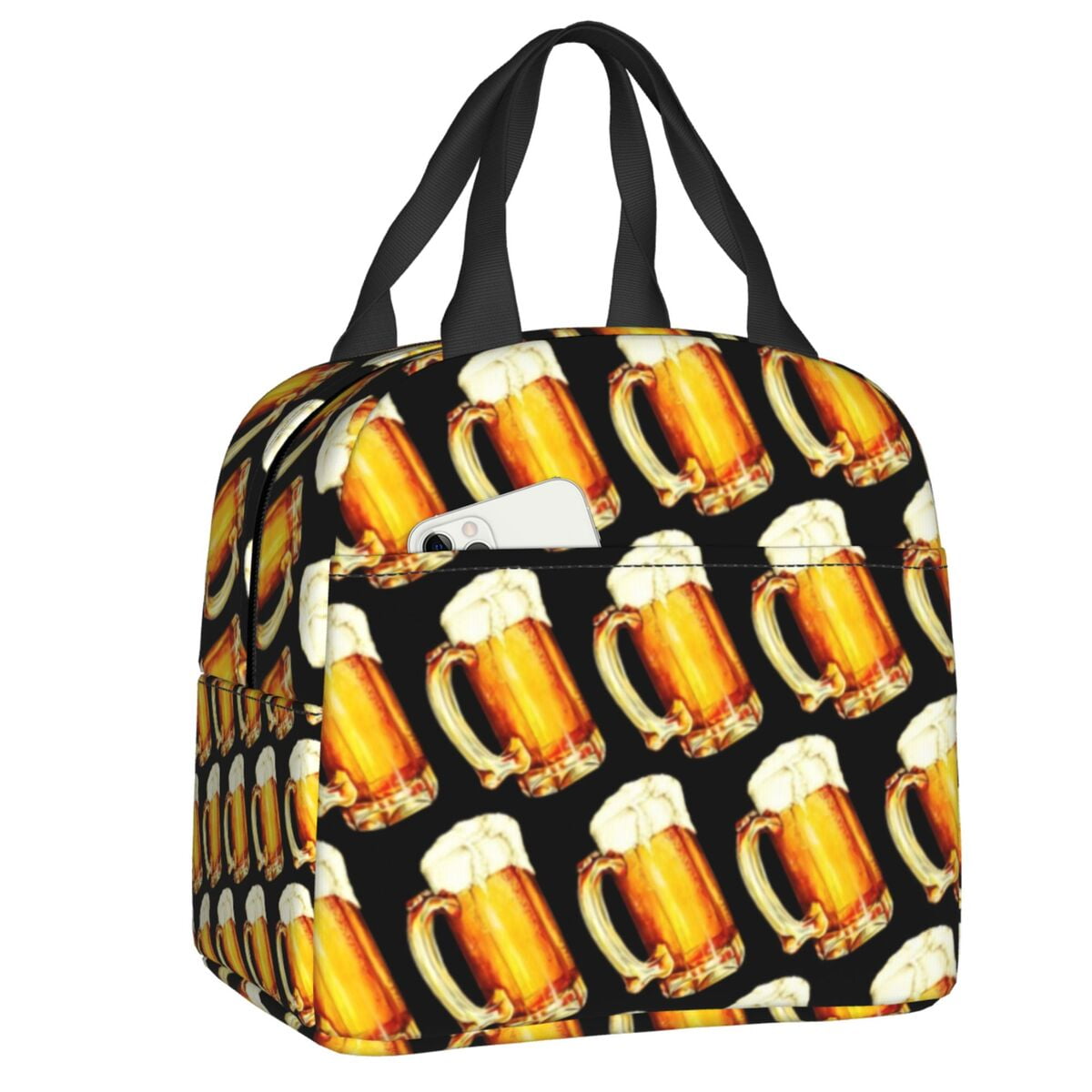 Beer Heartbeat Insulated Lunch Bag for Women Resuable Thermal Cooler ...