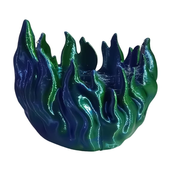Beer Holder - Decorative 3D Printed Gradient Blue Flame Design ...