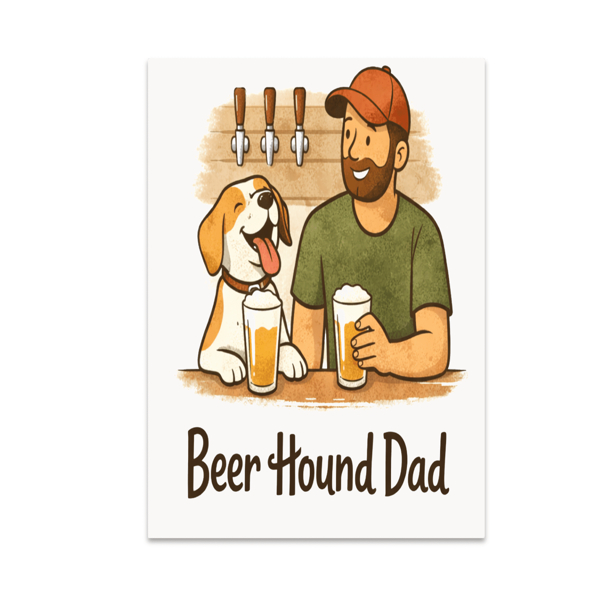 Beer Hound Dad Brewery Scene - Dog Lover Wall Decor - 13x19 Poster ...