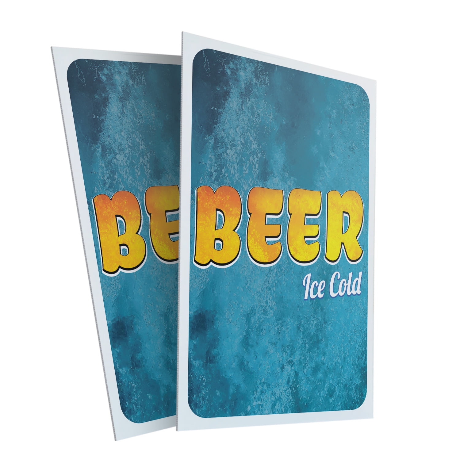 Beer Ice Cold (2-PACK) 24" x 36" Plastic Signs | Sign Insert 4mm ...