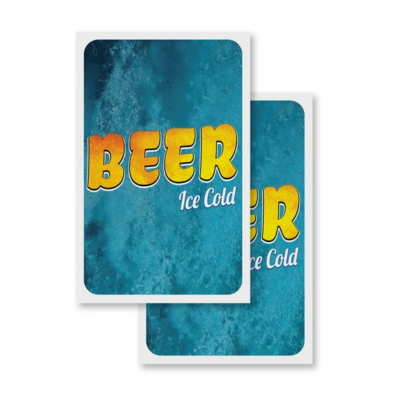 Beer Ice Cold (2-PACK) 24" x 36" Vinyl Decals | Sign Insert Peel ...