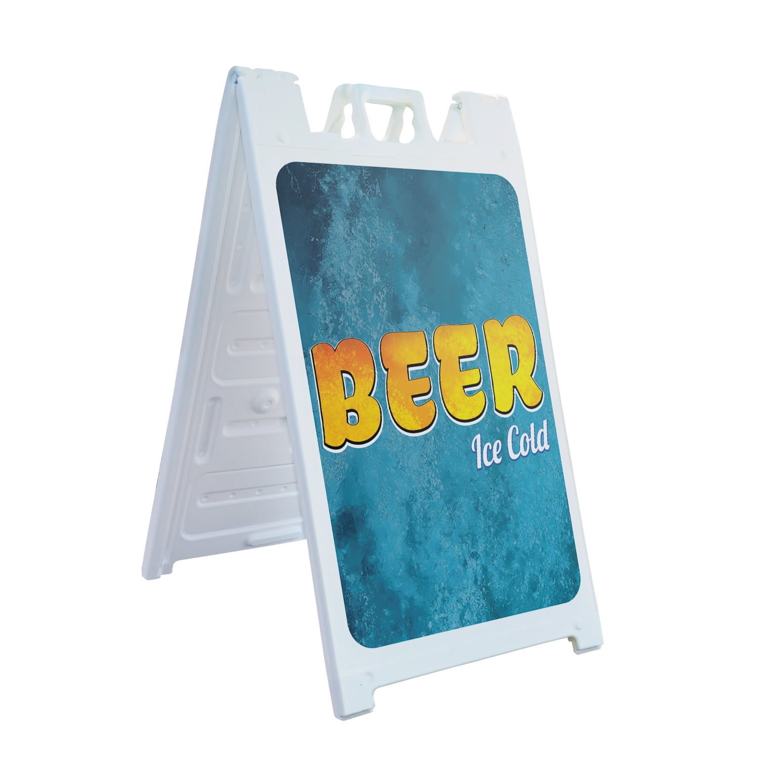 Beer Ice Cold 24" x 36" Double Sided A-Frame Sidewalk Sign, Includes 2 ...