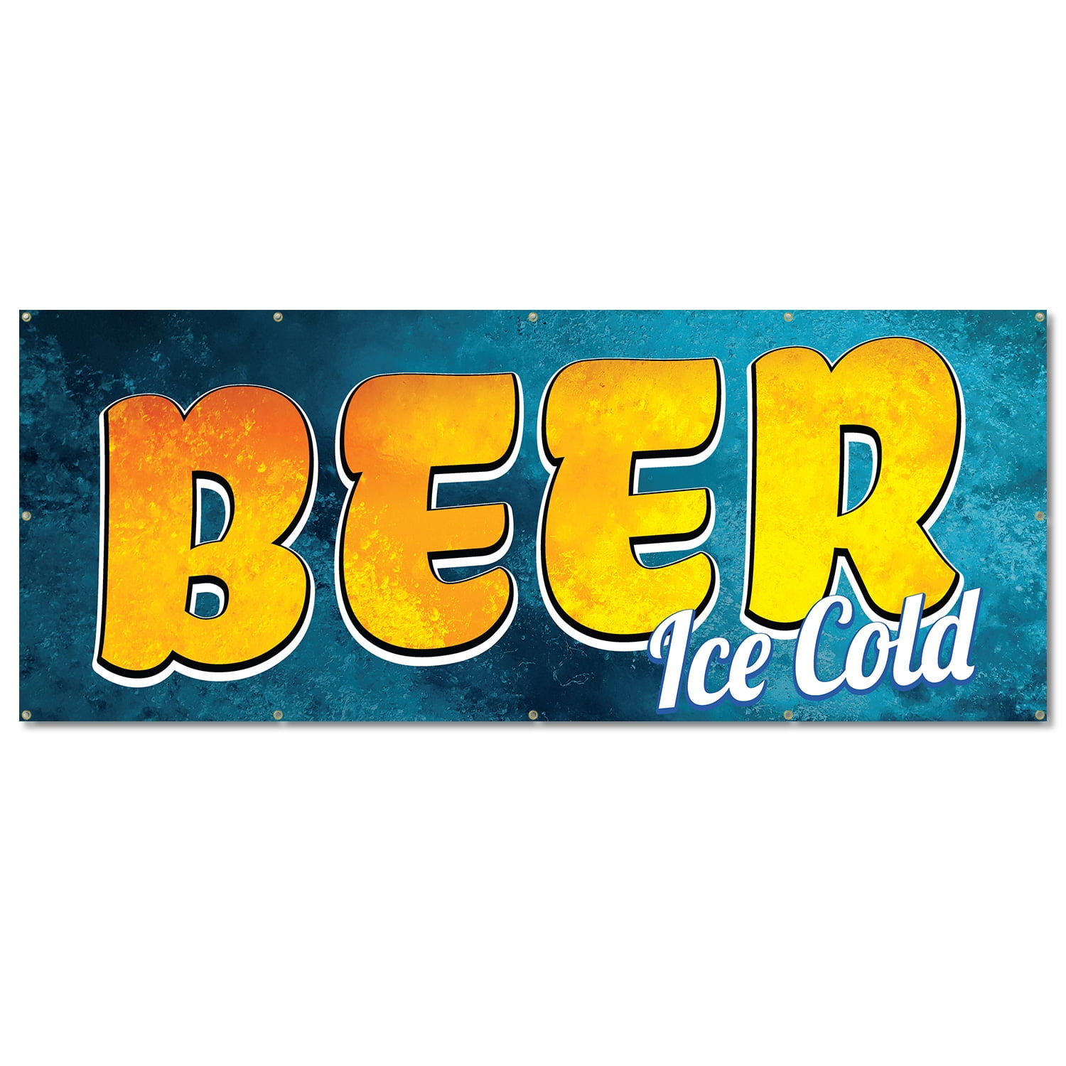 Beer Ice Cold | 48" X 120" Banner | Outdoor Vinyl Sign With Grommets ...