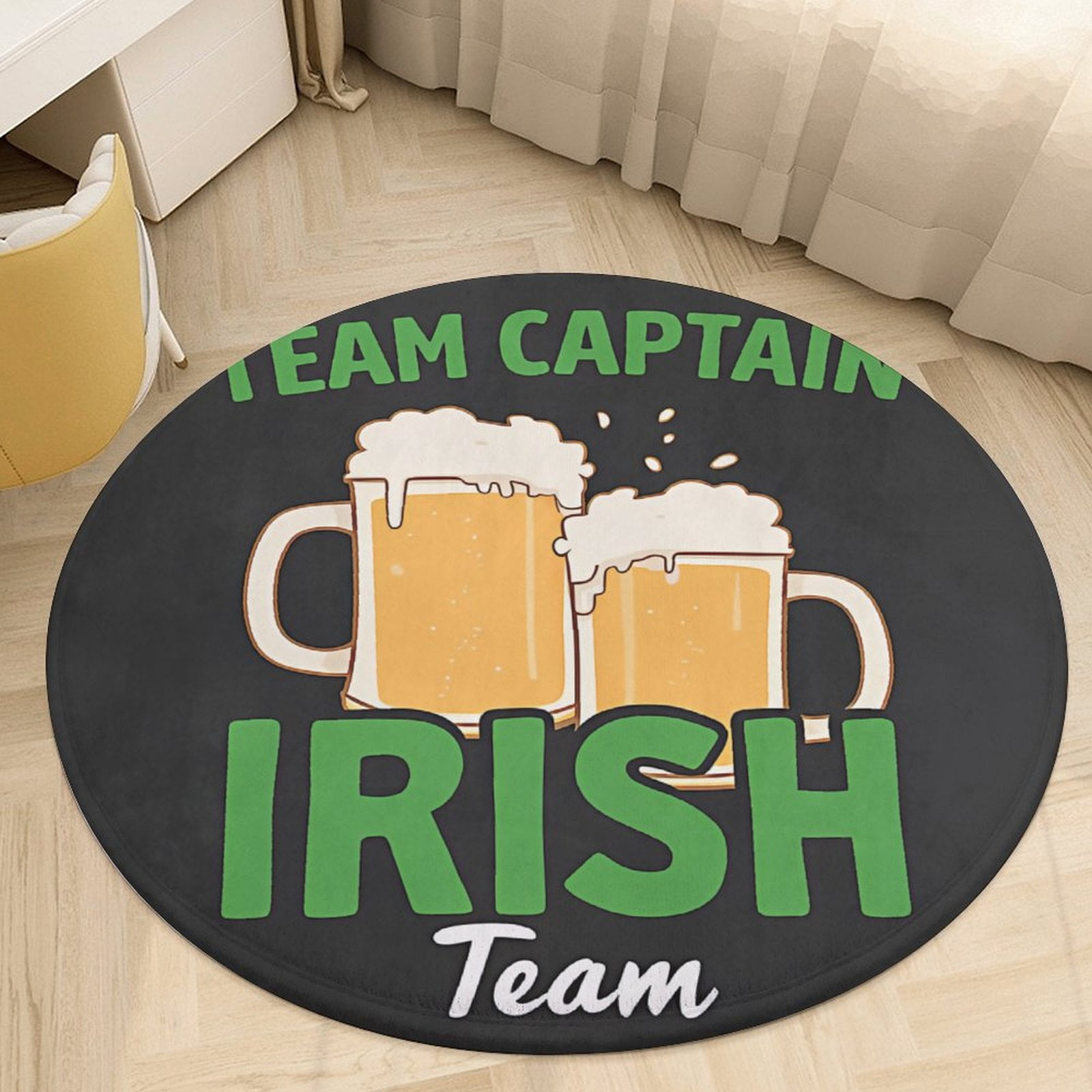 Beer Irish Team Leader 01 Round Area Rugs for Bedroom Living Room, 4FT ...