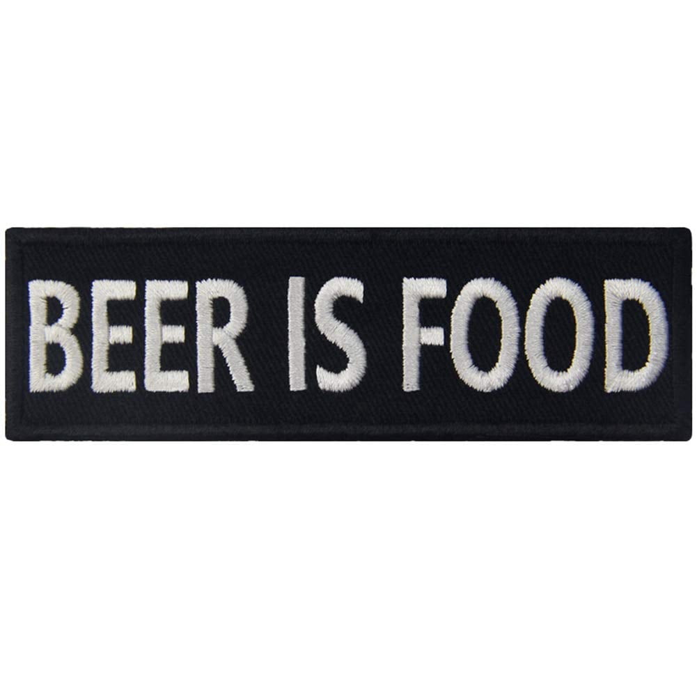 Beer Is Food Patch Funny Badge Embroidered Biker Applique Iron On Sew ...