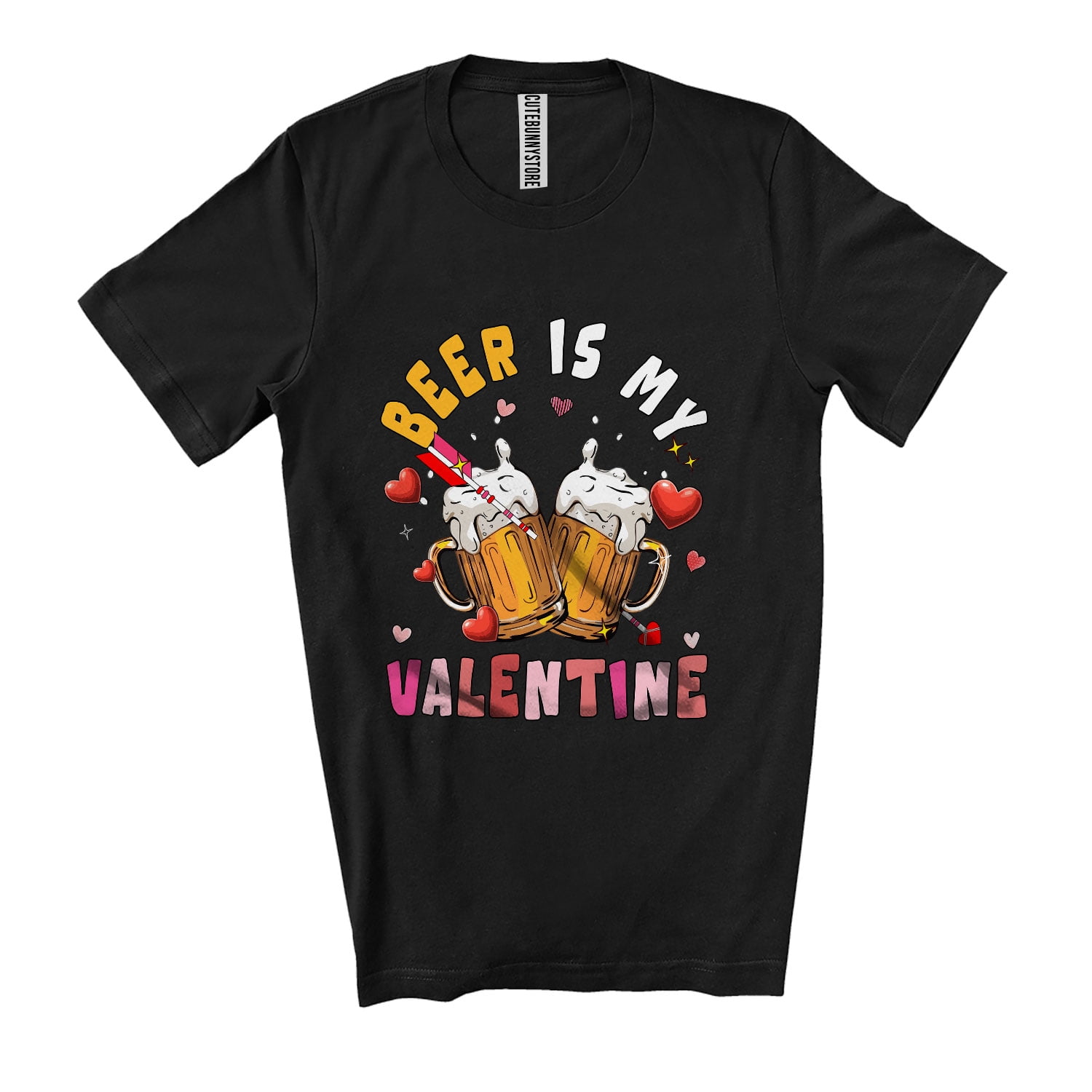 Beer Is My Valentine; Humorous Valentine's Day Hearts Drunker Drinking ...