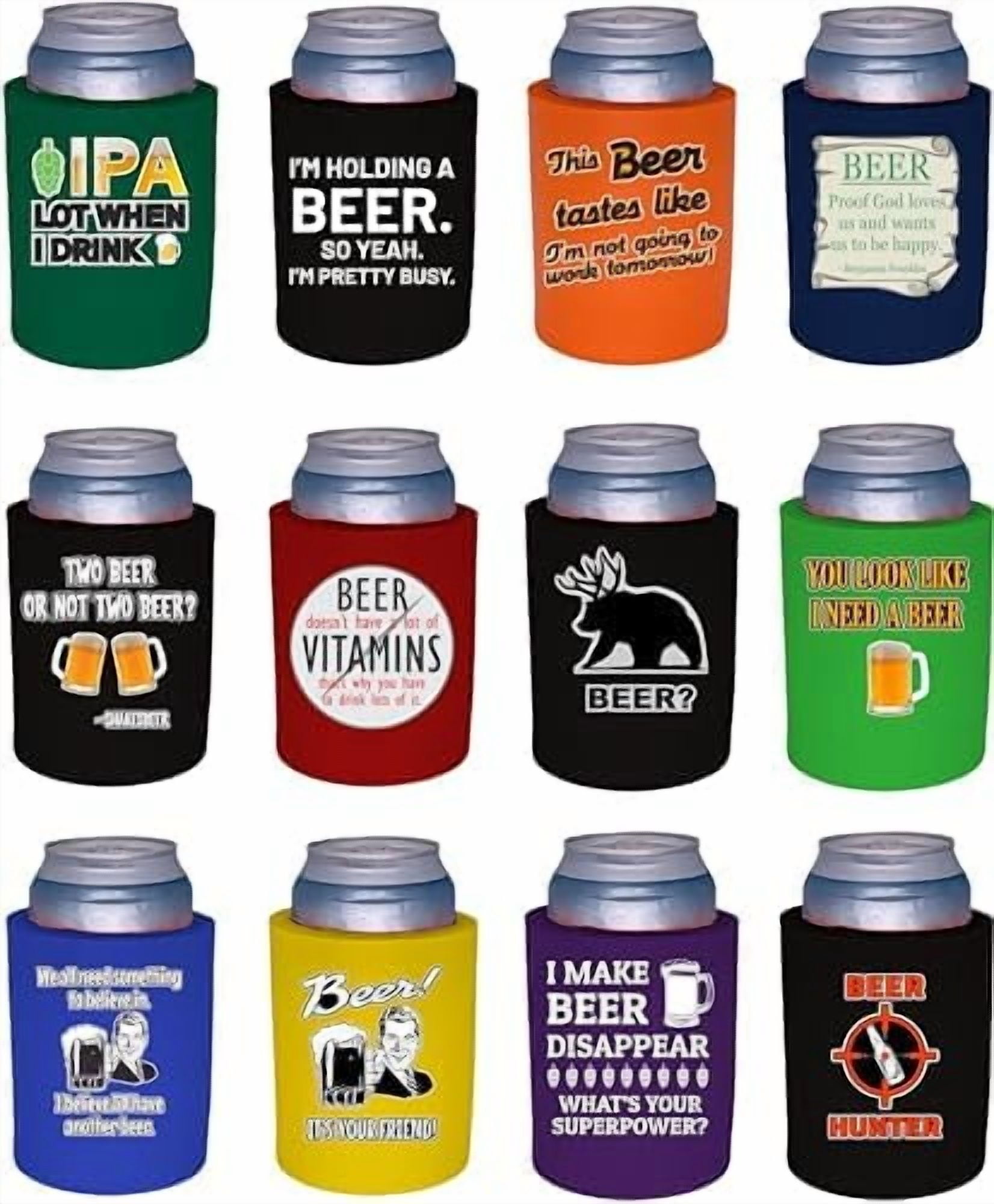 Beer Jokes Funny Thick Foam Old School Can Coolie Designs 12 Pack$$Home ...