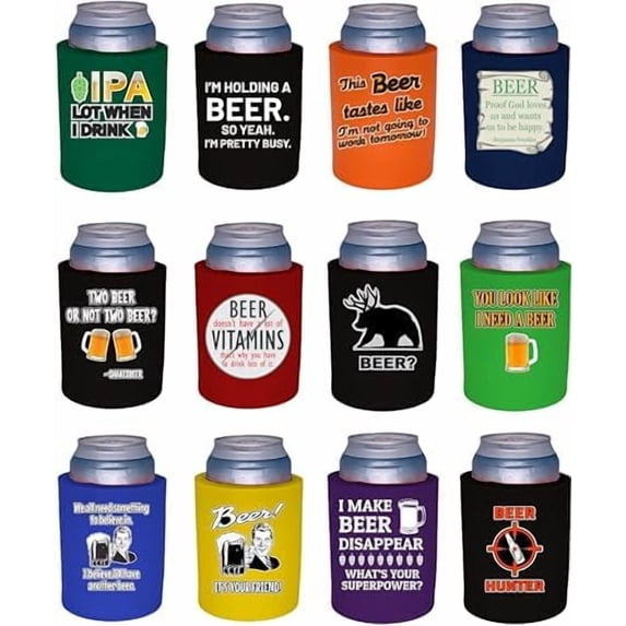 Beer Jokes Funny Thick Foam Old School Can Coolie Designs 12 Pack$$Home ...