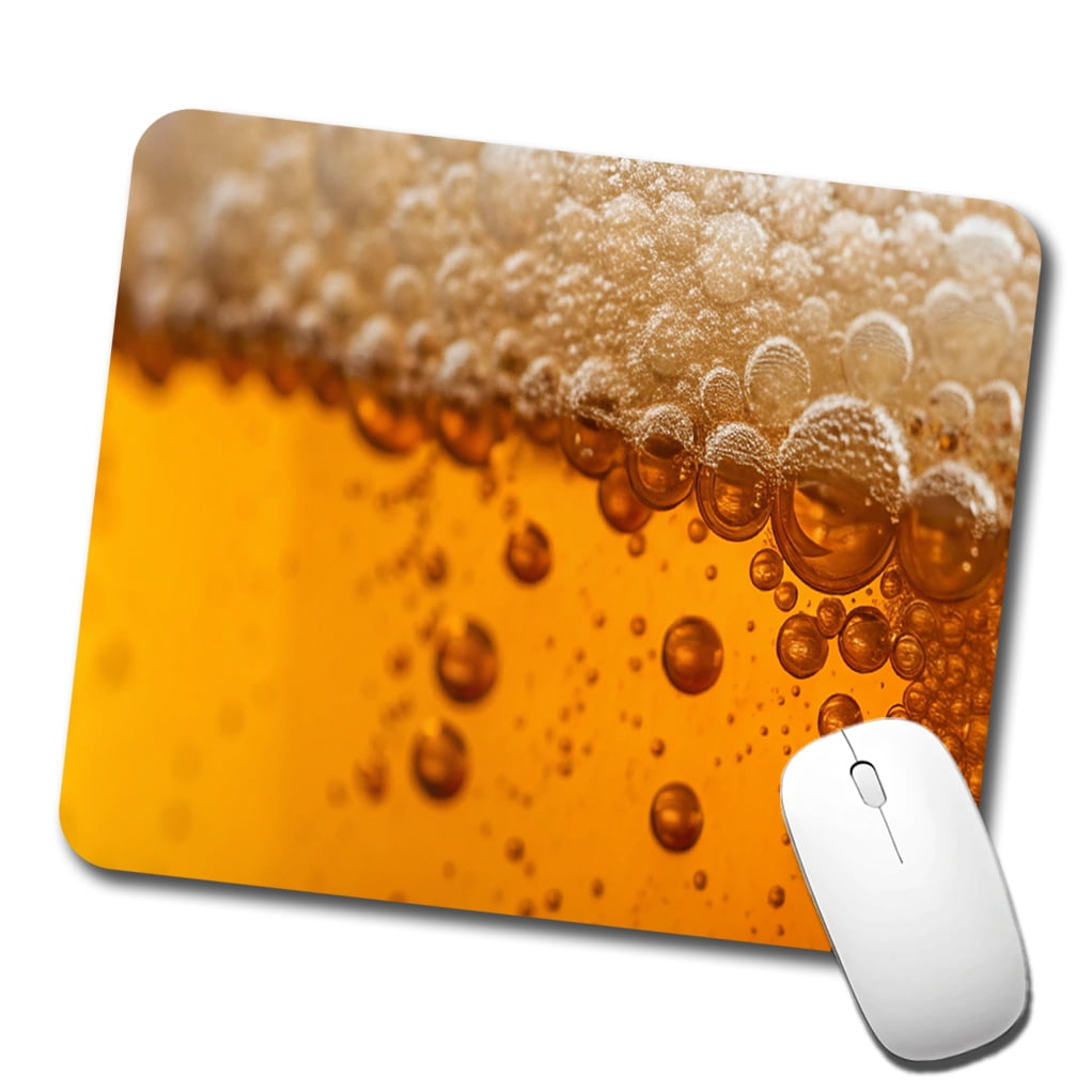 Beer Lager Closeup Foam On Top Funny Mouse Pad Low Profile Gaming Mat ...