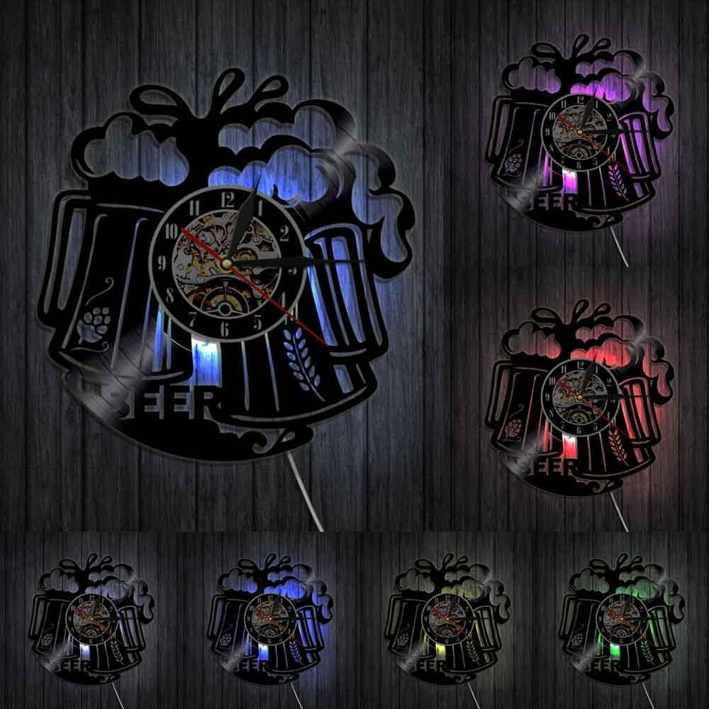 Beer Logo Wall Art Wall Clock Pub Bar Tavern Bartender Brew Brewery ...