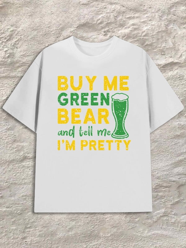 Beer Lover Tee men's white New spring and fall printed T-shirts ...