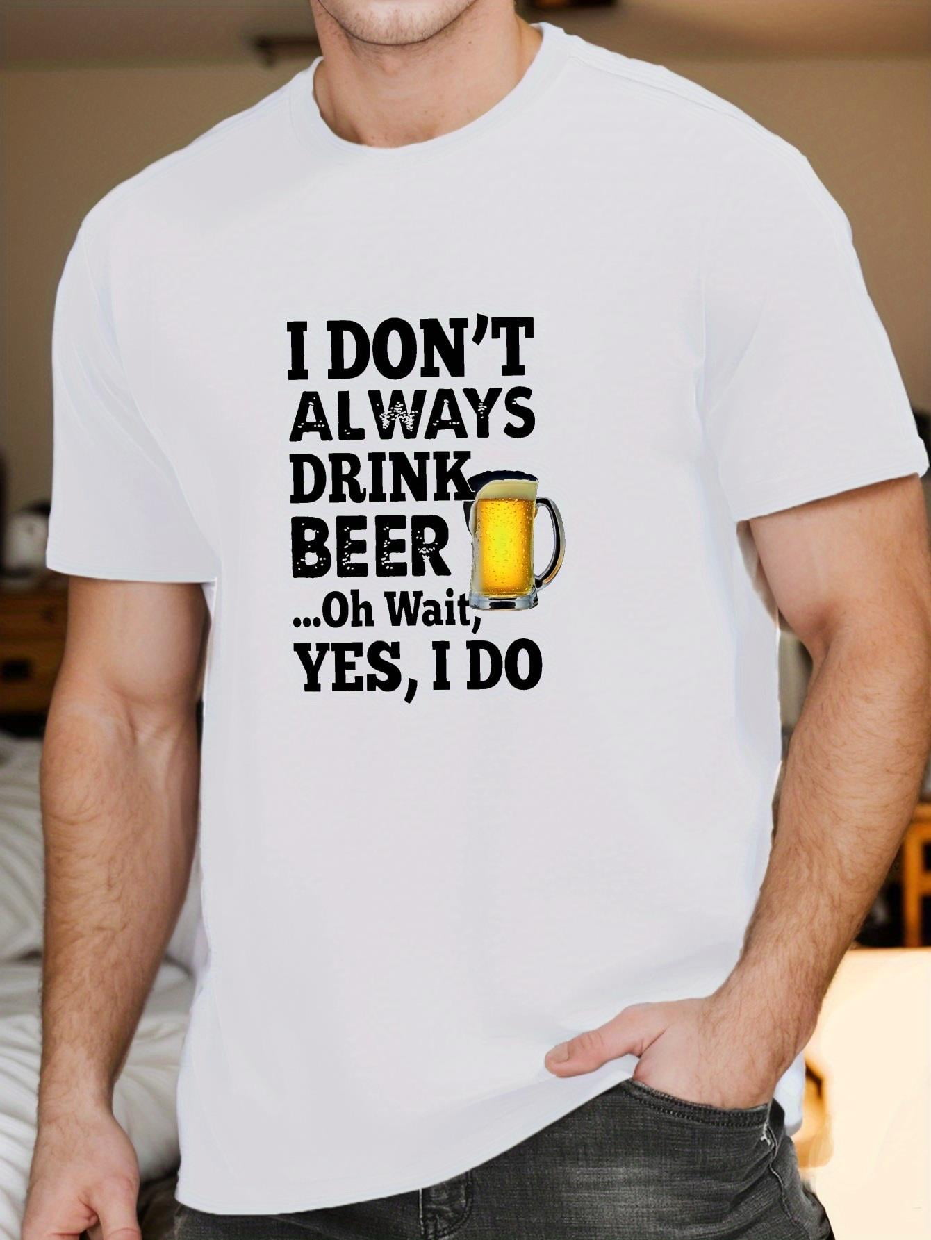 Beer Lovers Tee Shirt - Funny Graphic Print, Casual Short Sleeve T ...