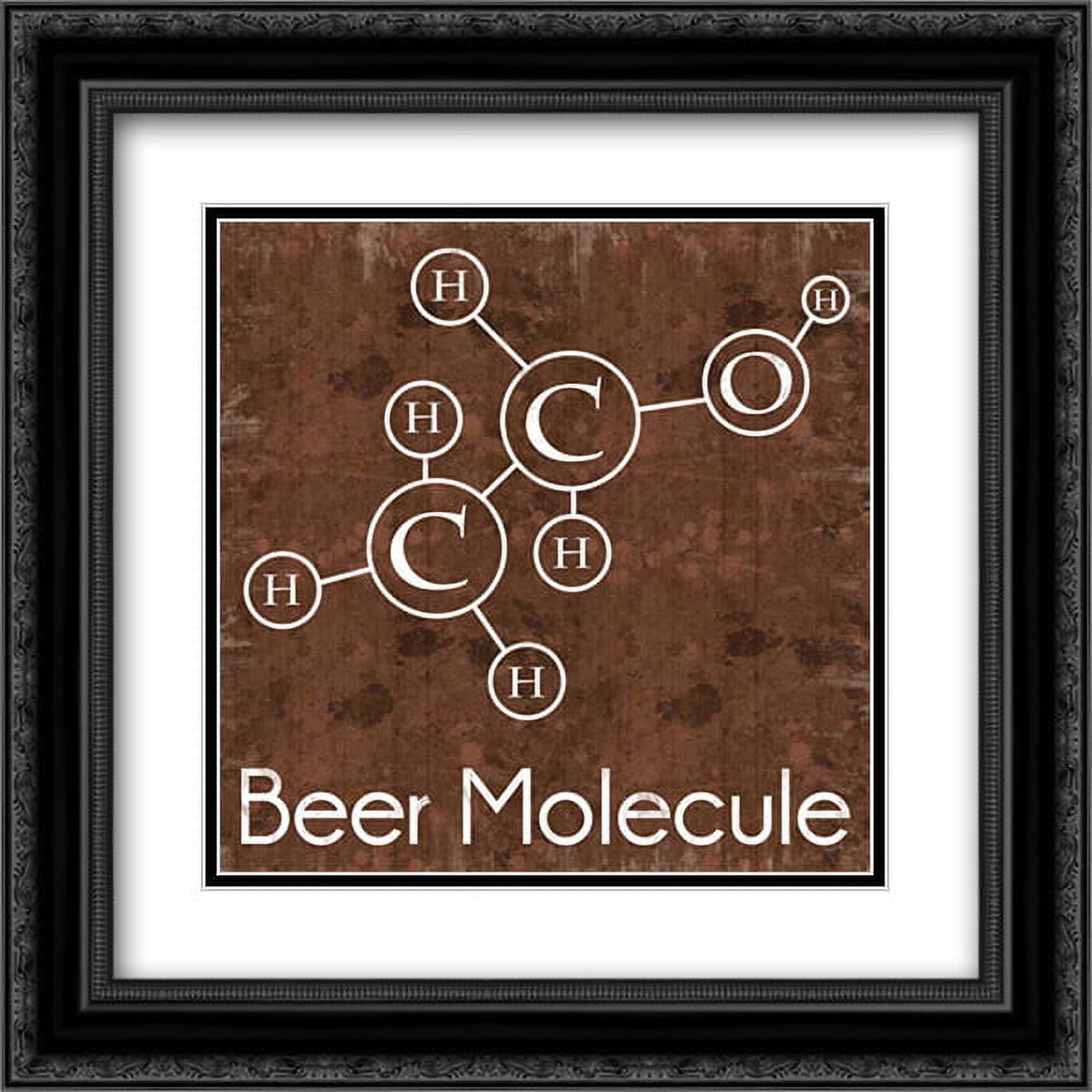 Beer Molecule Brown 2x Matted 20x20 Black Ornate Framed Art Print by ...