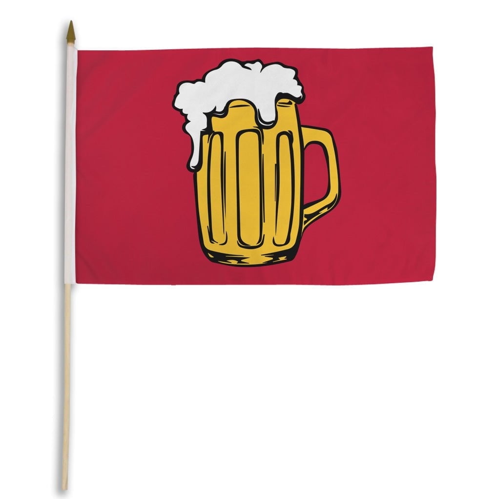 Beer Mug (Red) 12x18" Stick Flags - Walmart.com
