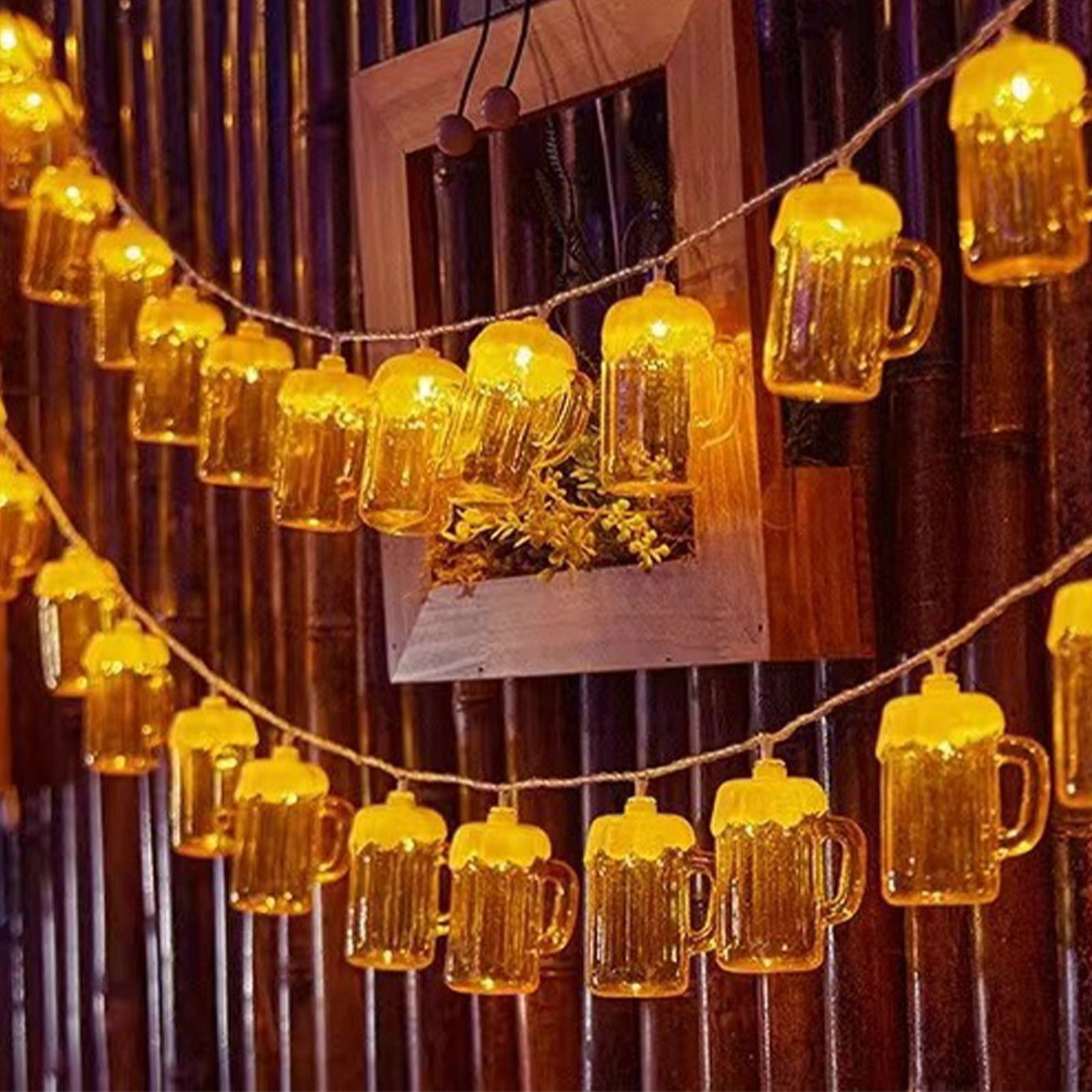 Beer Mug String Lights, USB & Battery Operated Ambient Lights Beer ...