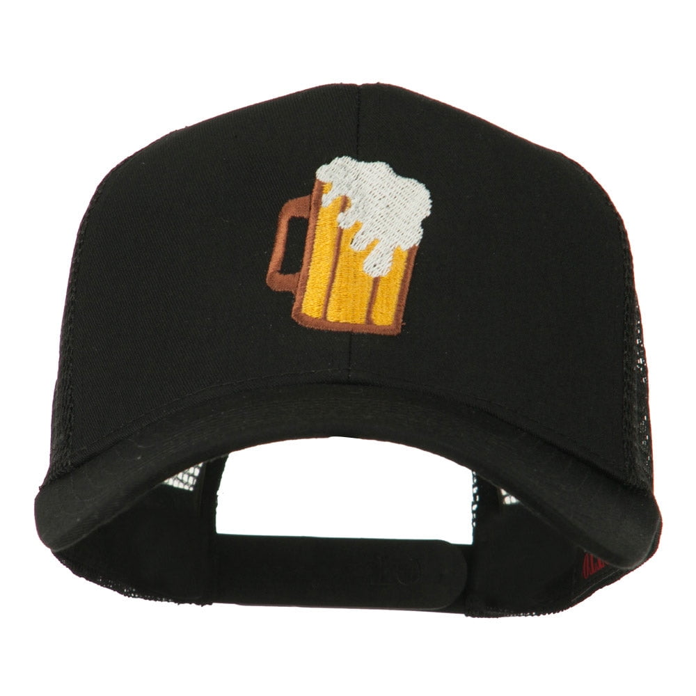 Beer Mug with foam Embroidered Trucker Cap - Black OSFM - Walmart.com