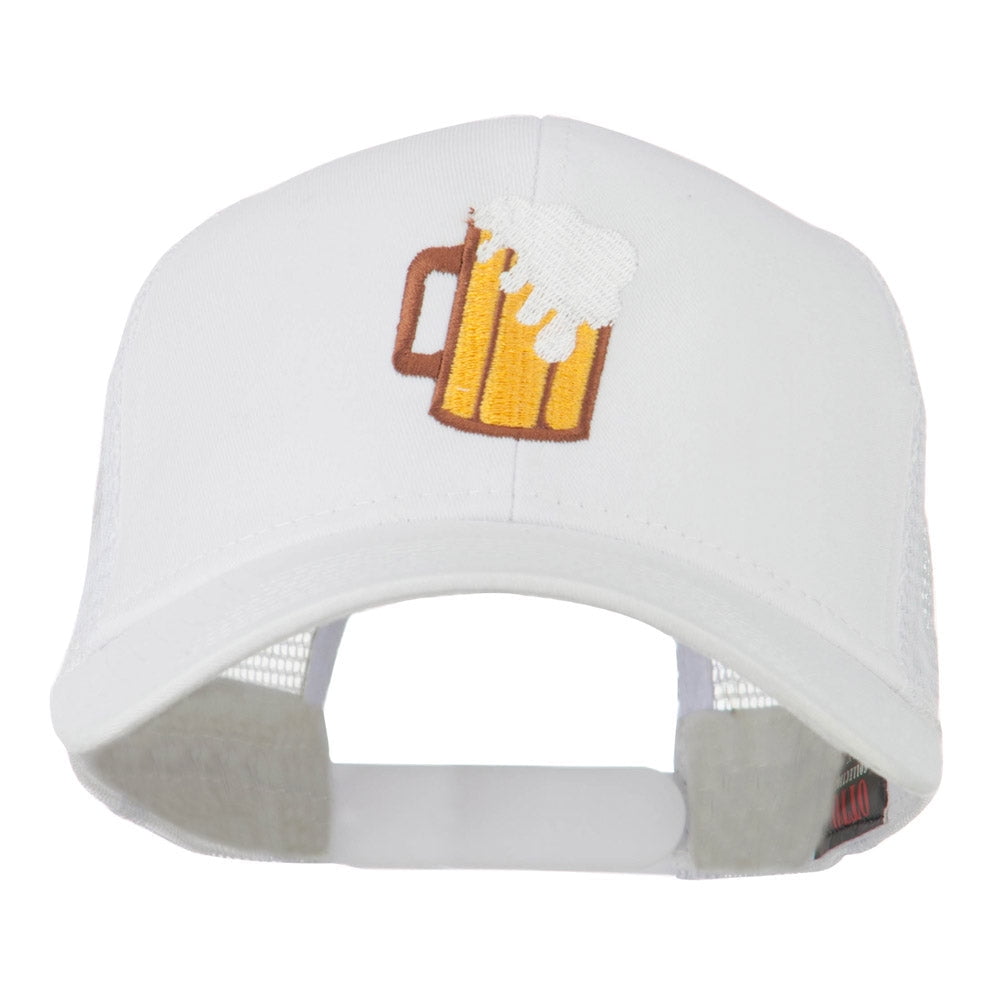 Beer Mug with foam Embroidered Trucker Cap - White OSFM - Walmart.com