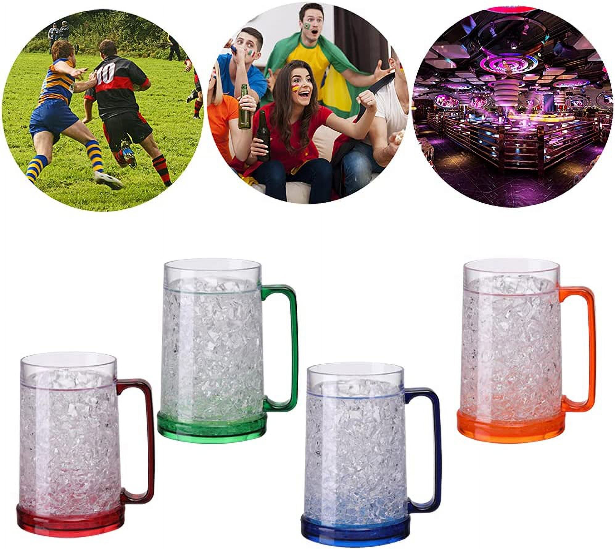 Beer Mugs For Freezer, Double Wall Gel Frosty Freezer Mug, Drinking ...