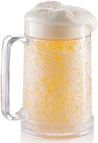 Beer Mugs For Freezer, Double Wall Insulated Plastic Glasses – Freezer ...