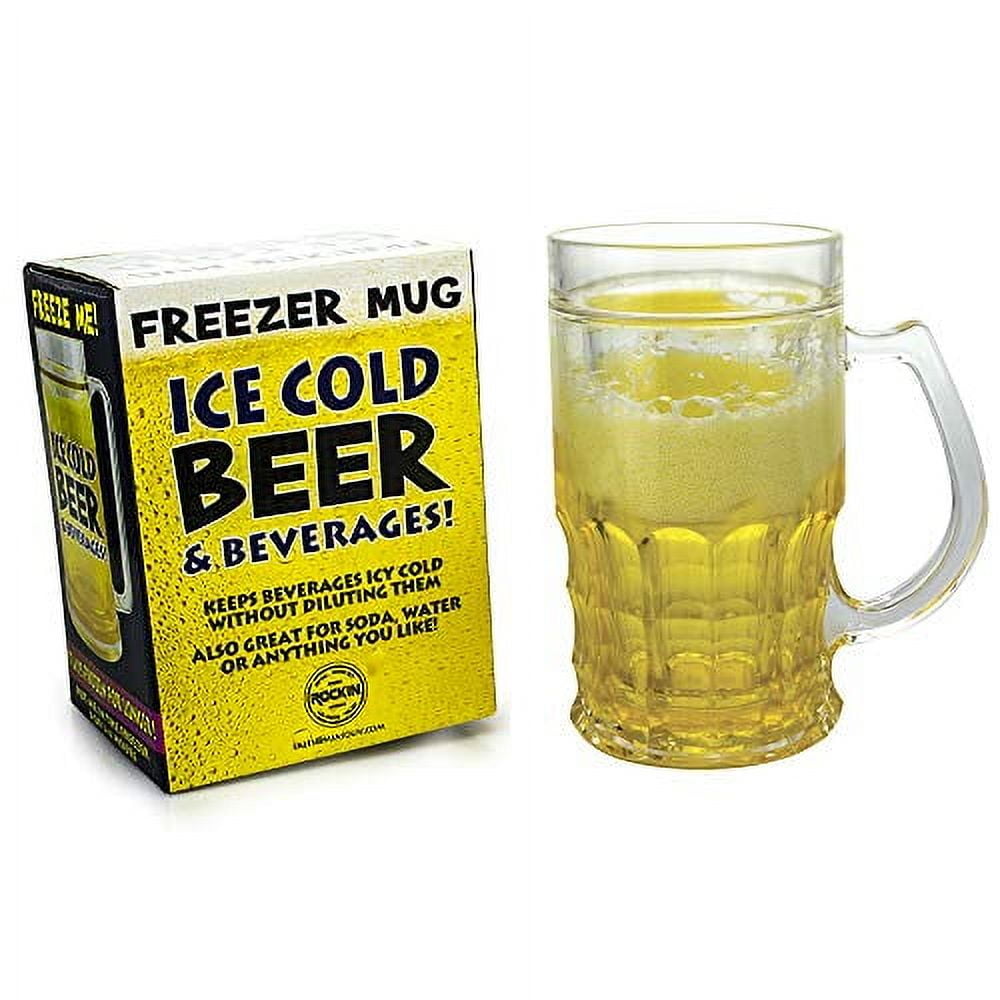 Beer Mugs with Handle - 14 fl. oz Set of 2 Double Walled Freezer Mug ...
