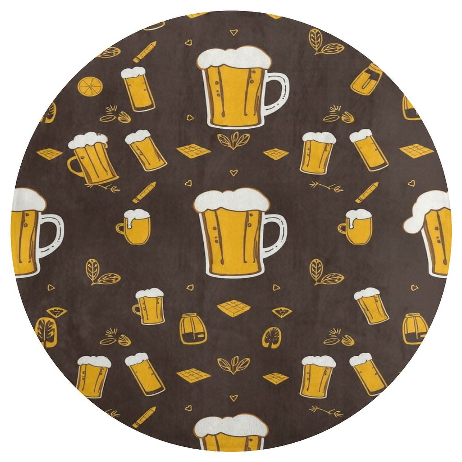 Beer Mugs Repeating Pattern Design. Round Rugs Bedroom Table Mat Dirt ...