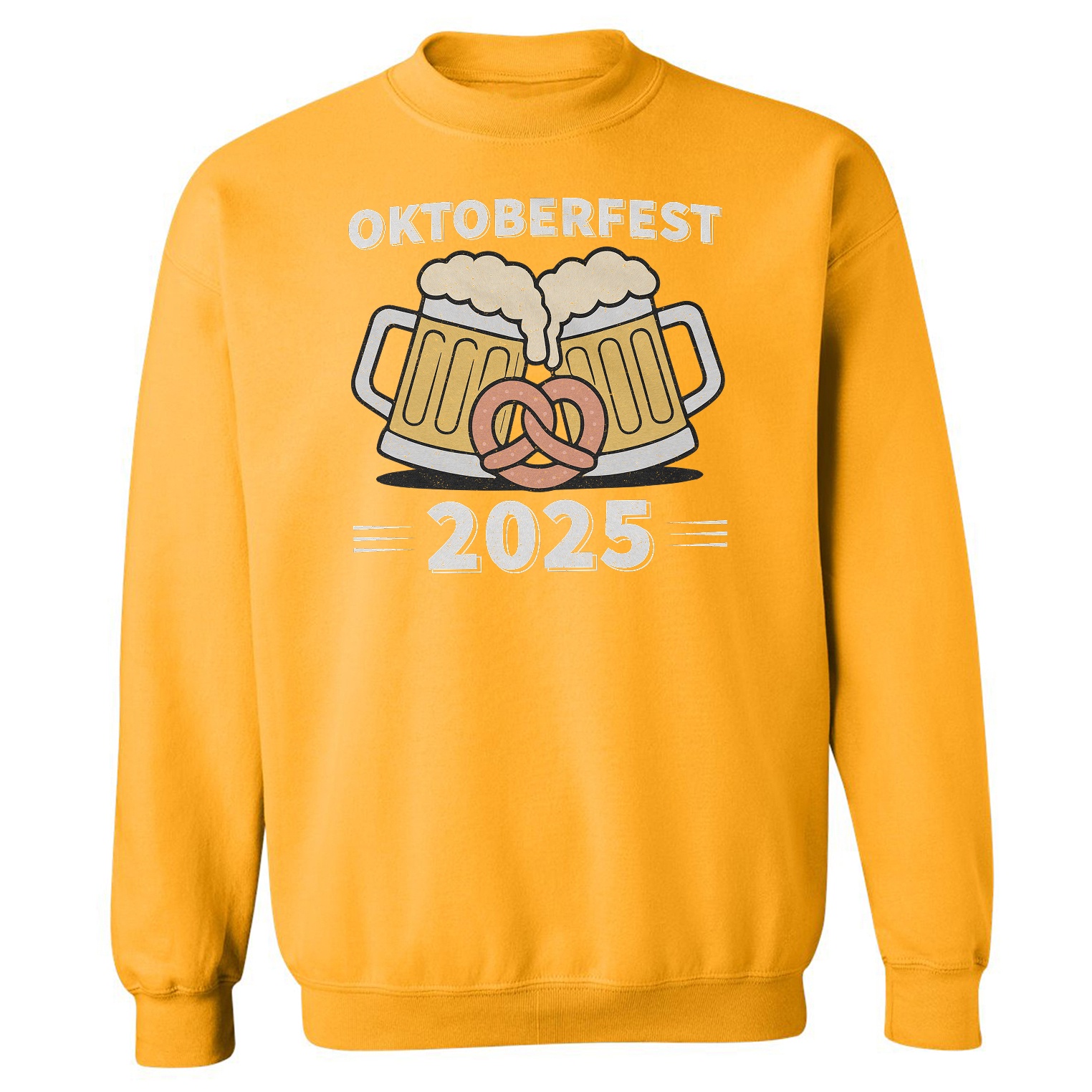 Beer Mugs and Pretzel Cheers Prost - 2025 Oktberfest Unisex Crewneck ...