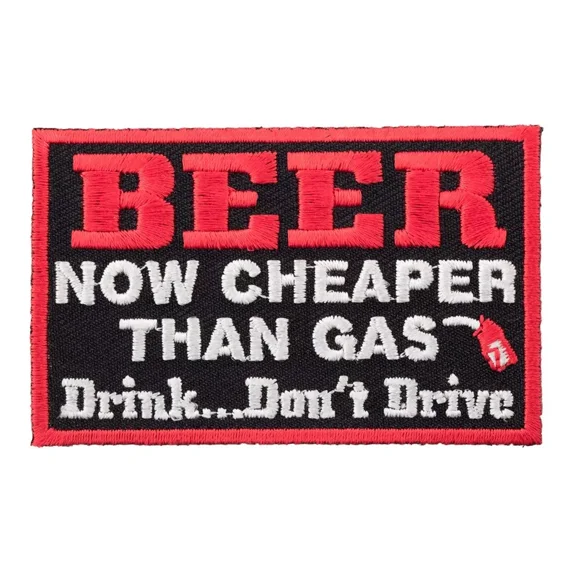 Beer Now Cheaper Than Gas Patch, Funny Patches - Walmart.com