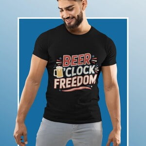 Beer O'Clock Freedom Tee T-Shirt | Beer Mug Typography, Patriotic ...