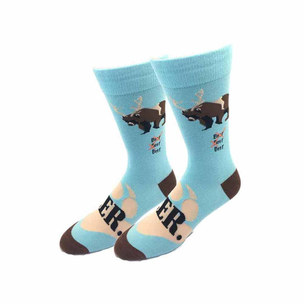 Beer? One Size Fits Most Light Blue Crew Socks - Walmart.com