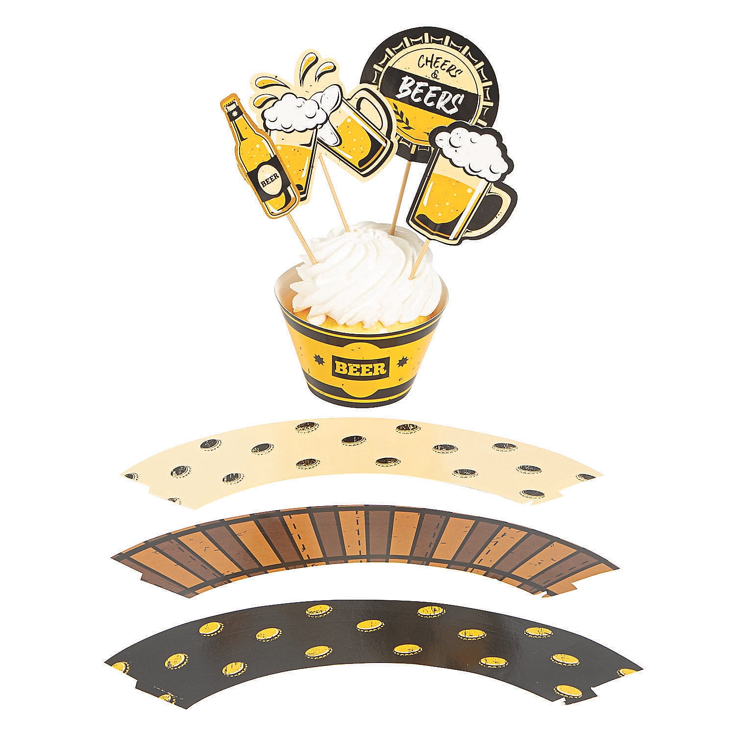 Beer Party Cupcake Wrapper & Pick - Party Supplies - 100 Pieces ...