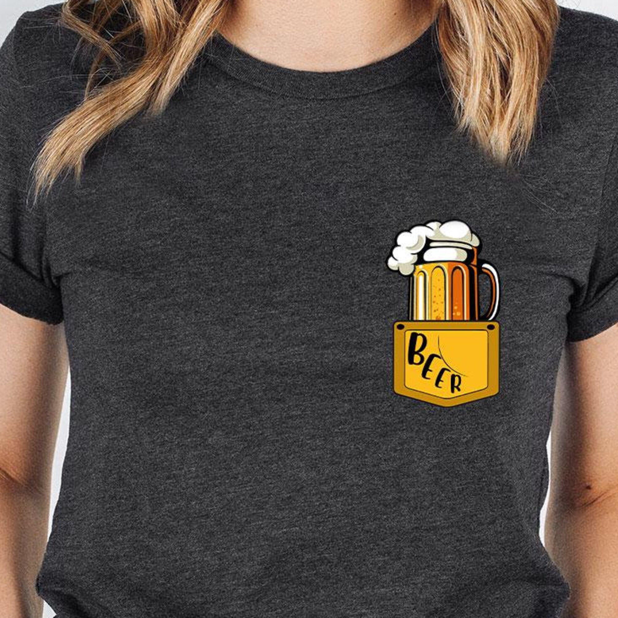 Beer Pocket Shirt Beer Glass TShirt Cocktail Pocket Shirts Drinking ...