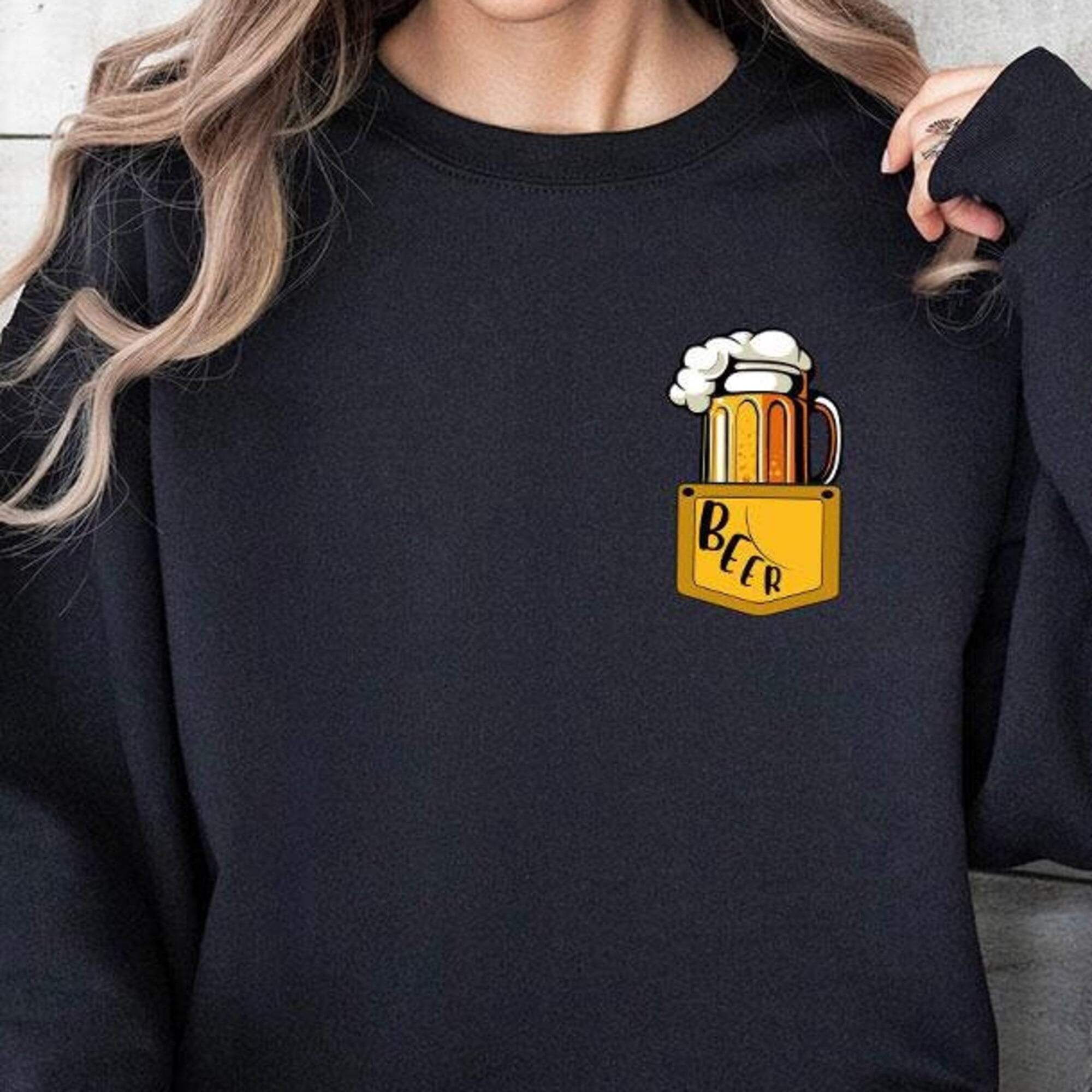 Beer Pocket TShirt Beer Glass Longsleeve Cocktail Pocket Hoodie ...