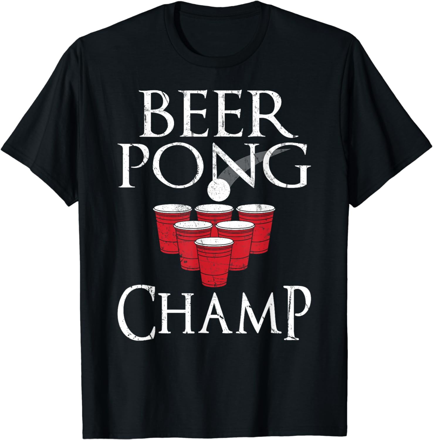 Beer Pong Champ Tournament Champion Trophy T-Shirt - Walmart.com