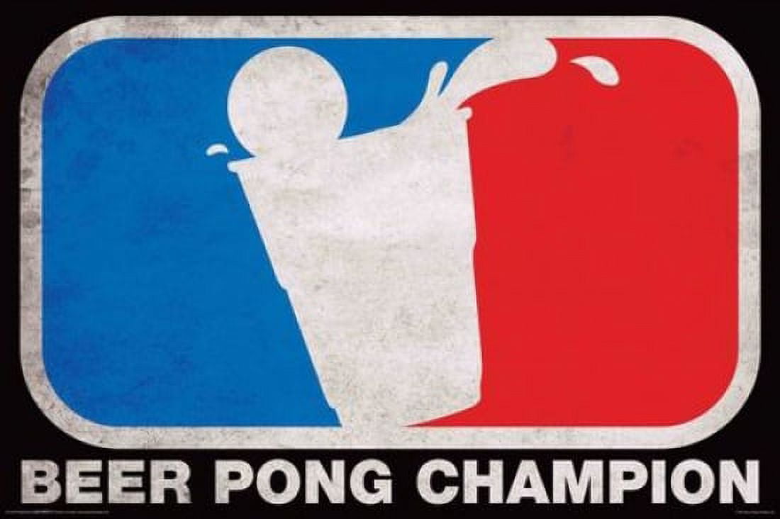 Beer Pong - Champion Logo Laminated Poster (24 x 36) - Walmart.com